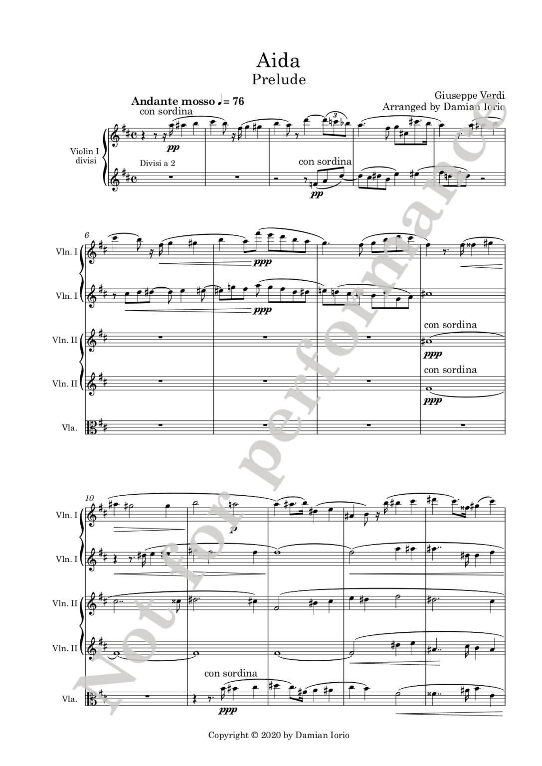 Verdi – Aida Prelude | Sfera Publishing